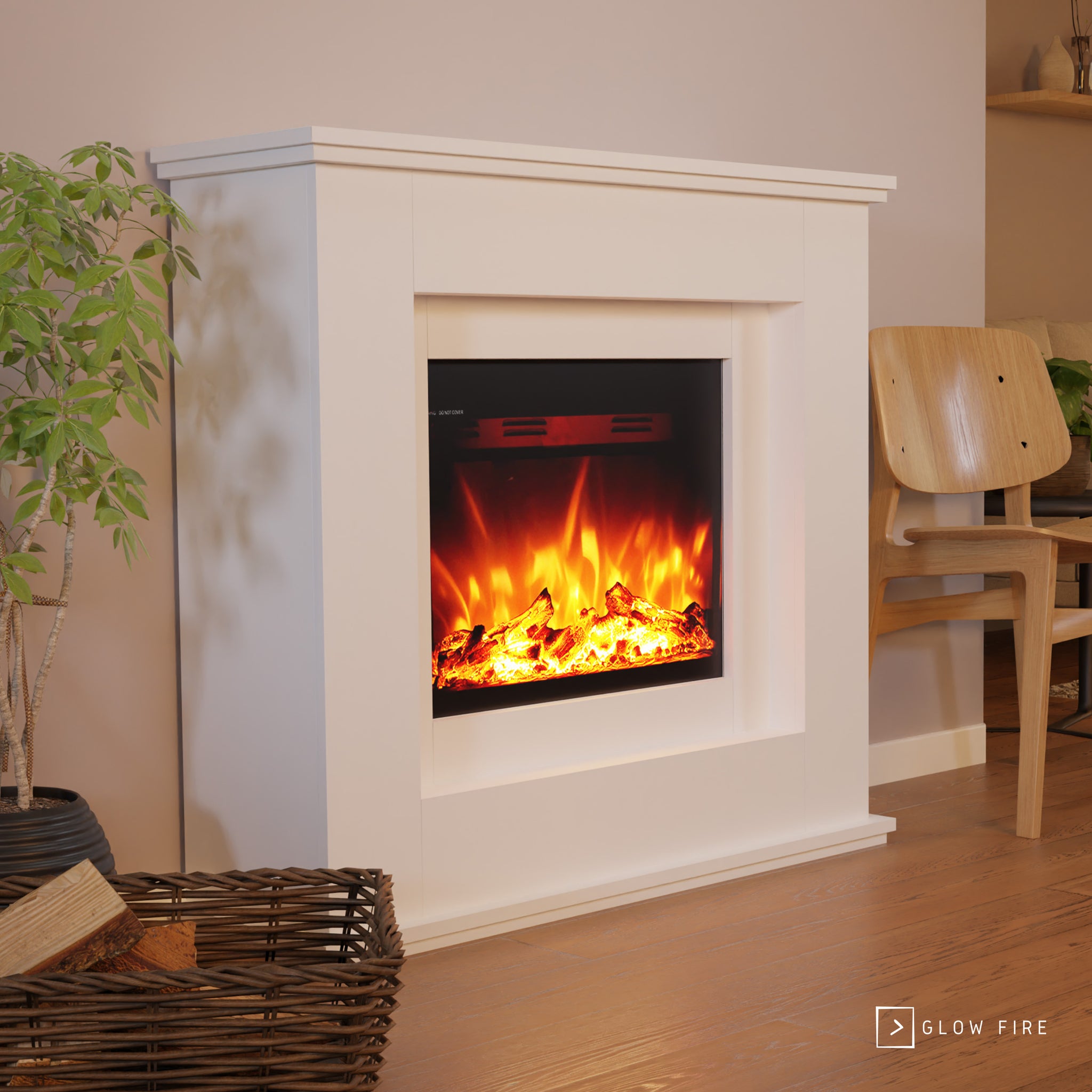 Glow Fire Europa Electric Fireplace Black, Freestanding Fireplace ...